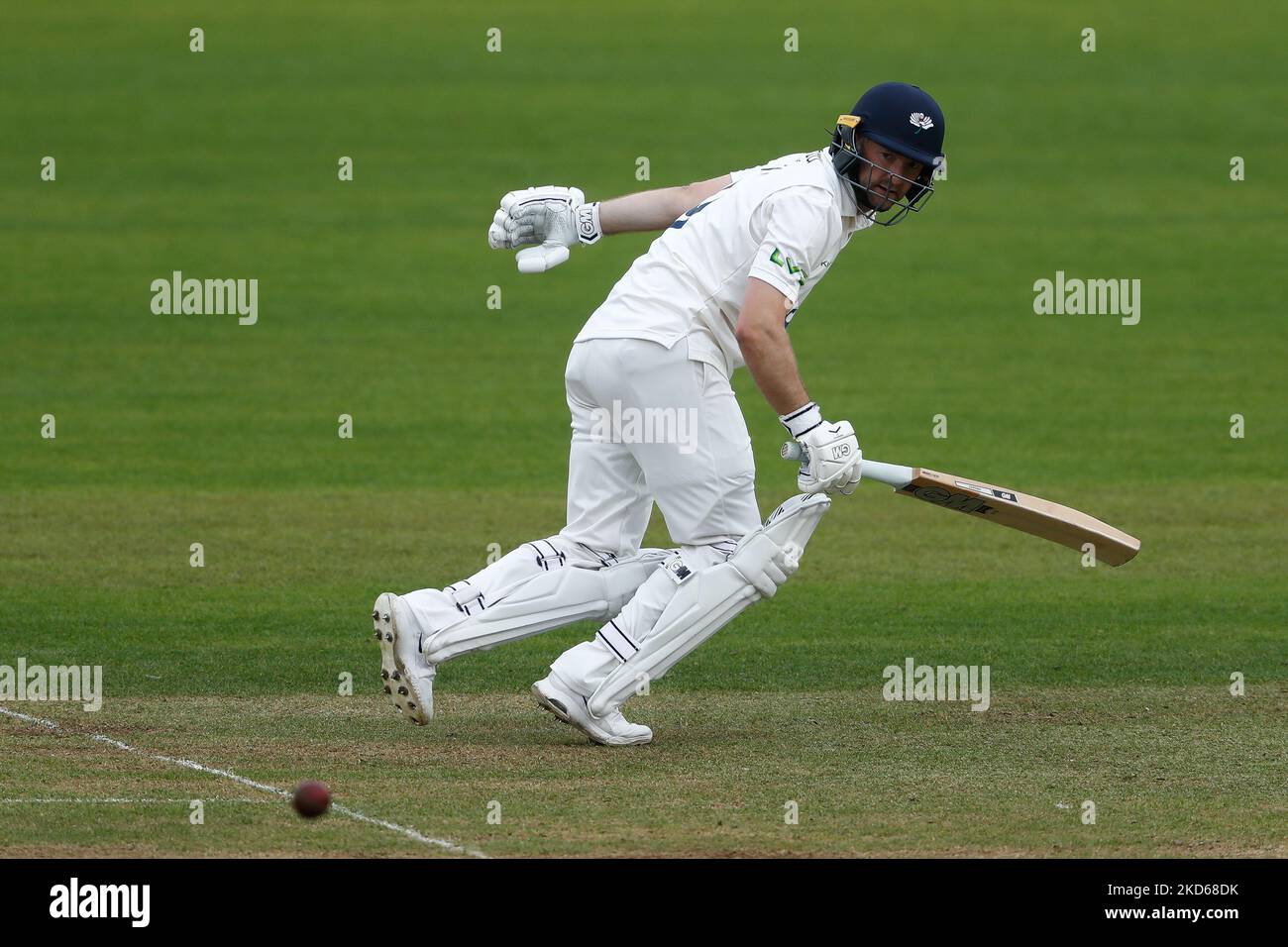 Adam Lyth of Yorkshire bats during the Friendly match between Durham ...