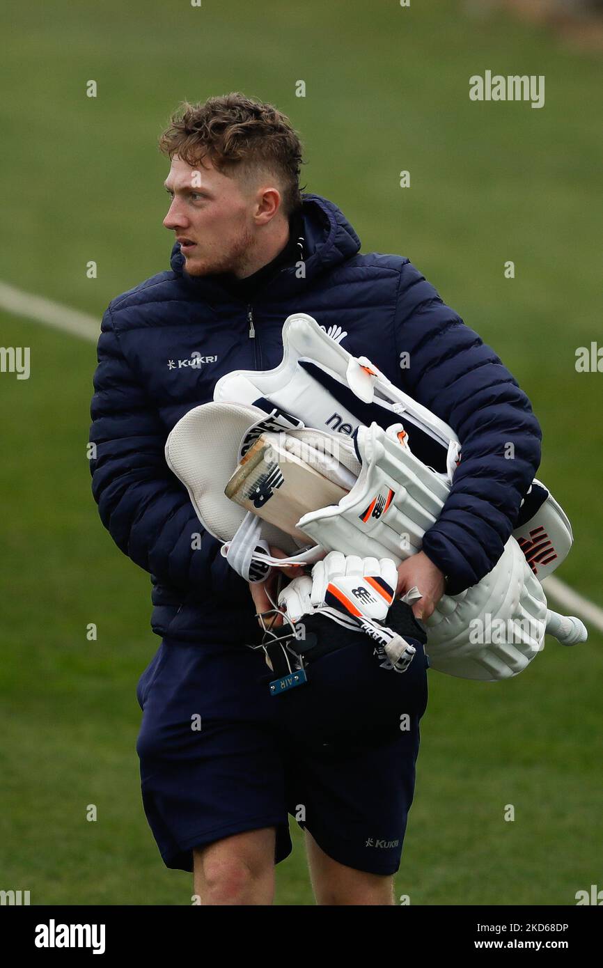 Dom Bess of Yorkshire seen during the Friendly match between Durham and ...