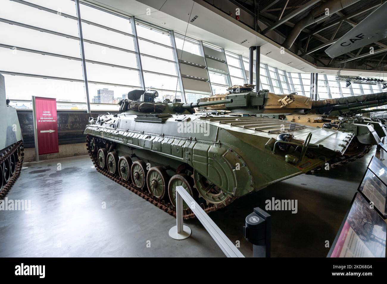 Ottawa, Ontario - October 20, 2022: Exhibits of tanks and artillery ...