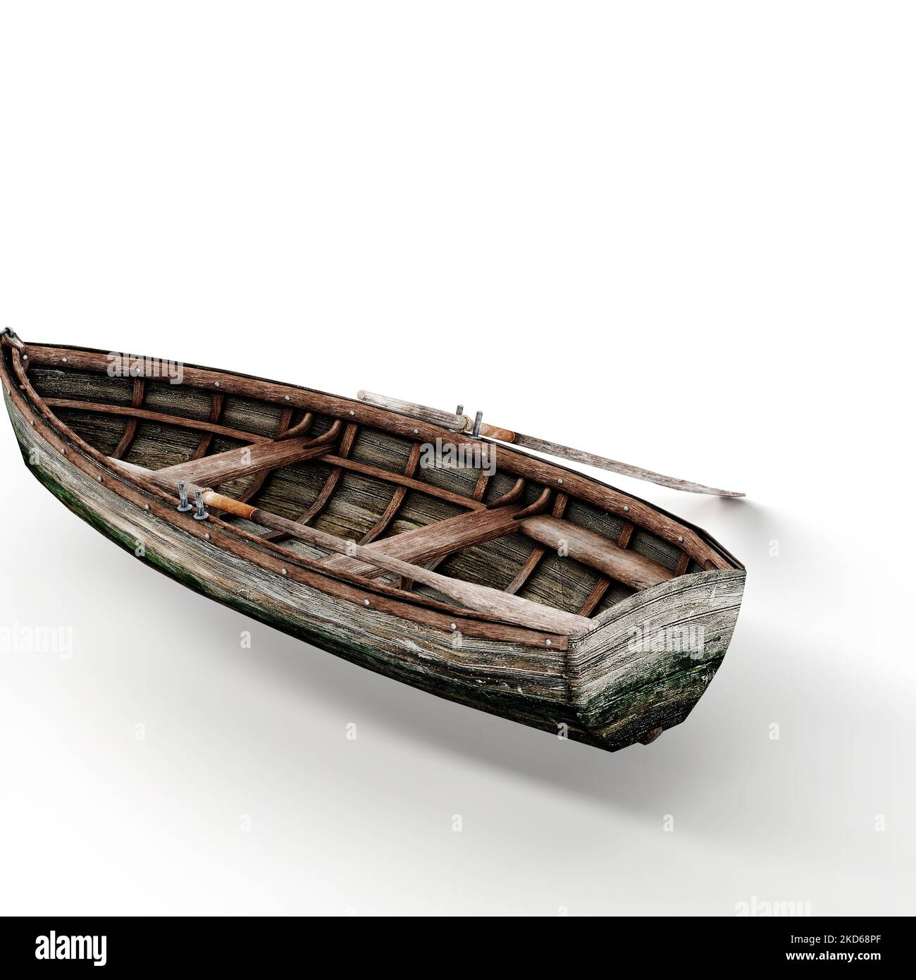 A closeup shot of an ancient boat on the white background Stock Photo ...