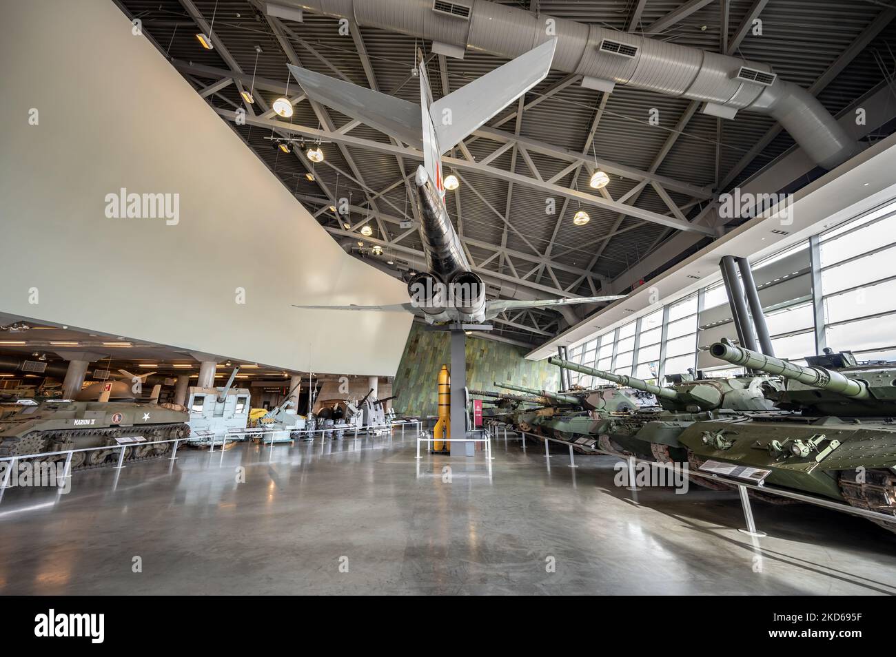 Ottawa, Ontario - October 20, 2022: Exhibits of tanks and artillery ...