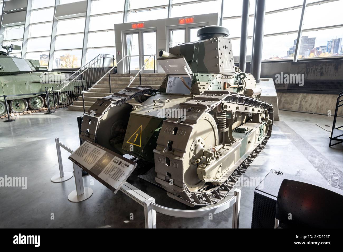 Ottawa, Ontario - October 20, 2022: Exhibits of tanks and artillery ...