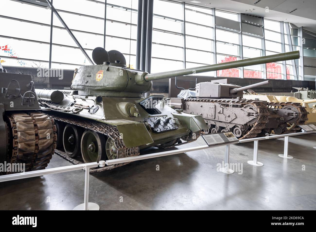 Ottawa, Ontario - October 20, 2022: Exhibits of tanks and artillery ...