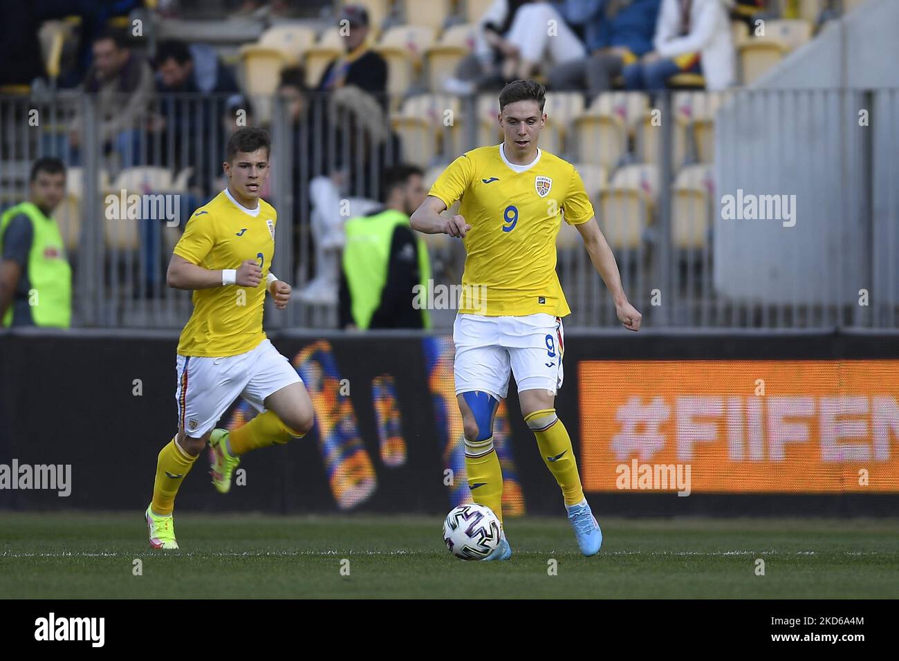 Louis Munteanu in action during the international friendly match ...
