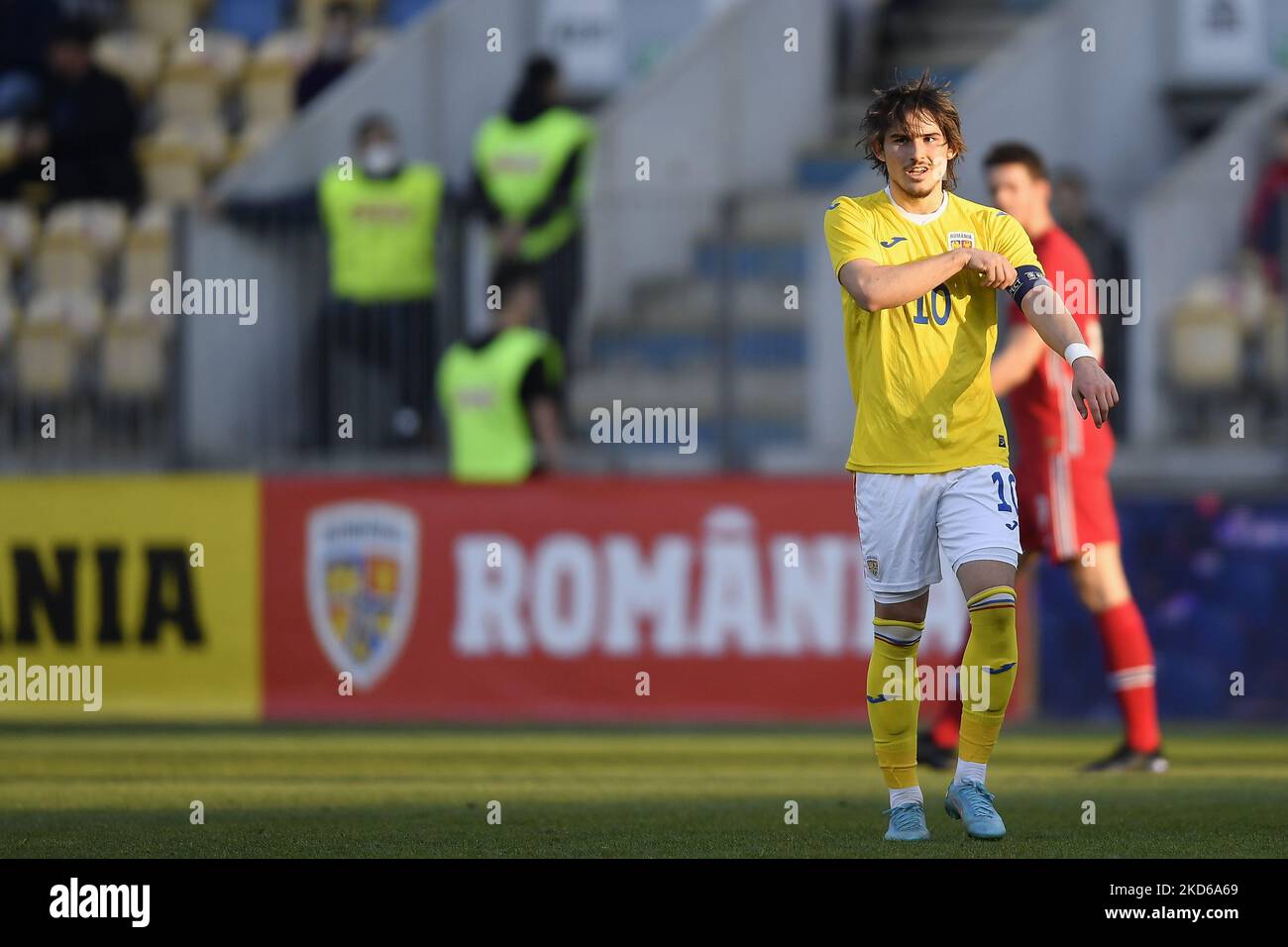 Louis Munteanu in action during the international friendly match ...