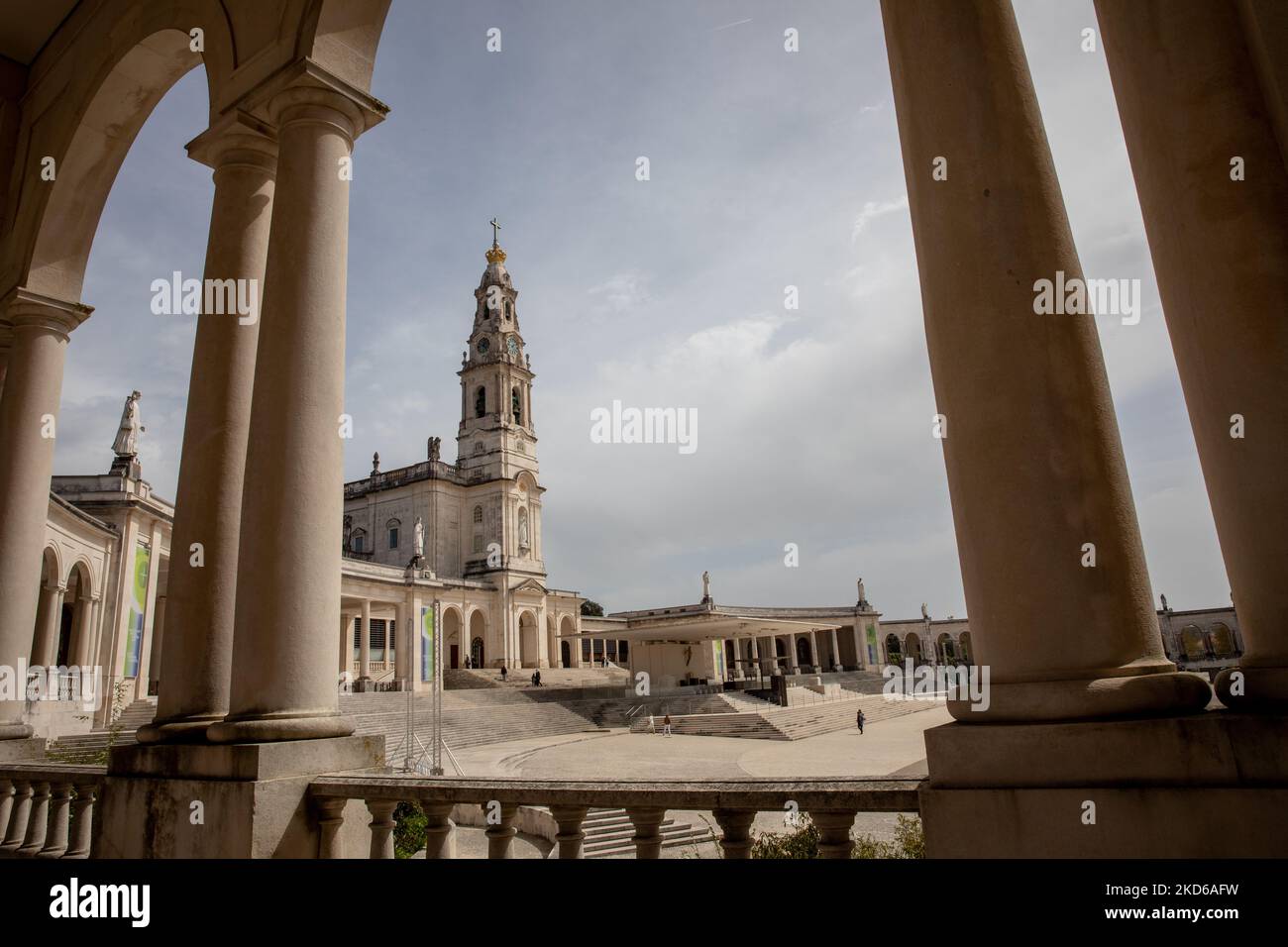 The iconic tower of the Sanctuary of Fátim in the Sanctuary of Our Lady ...