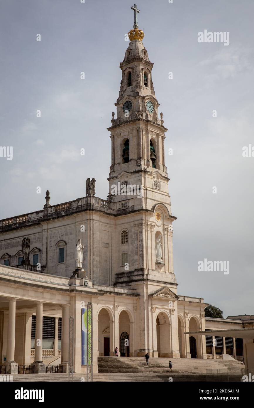 The iconic tower of the Sanctuary of Fátim in the Sanctuary of Our Lady ...