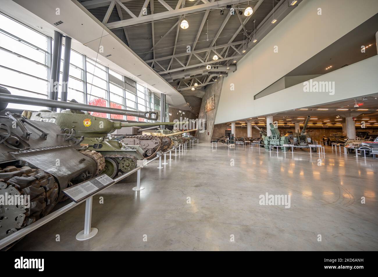 Ottawa, Ontario - October 20, 2022: Exhibits of tanks and artillery ...