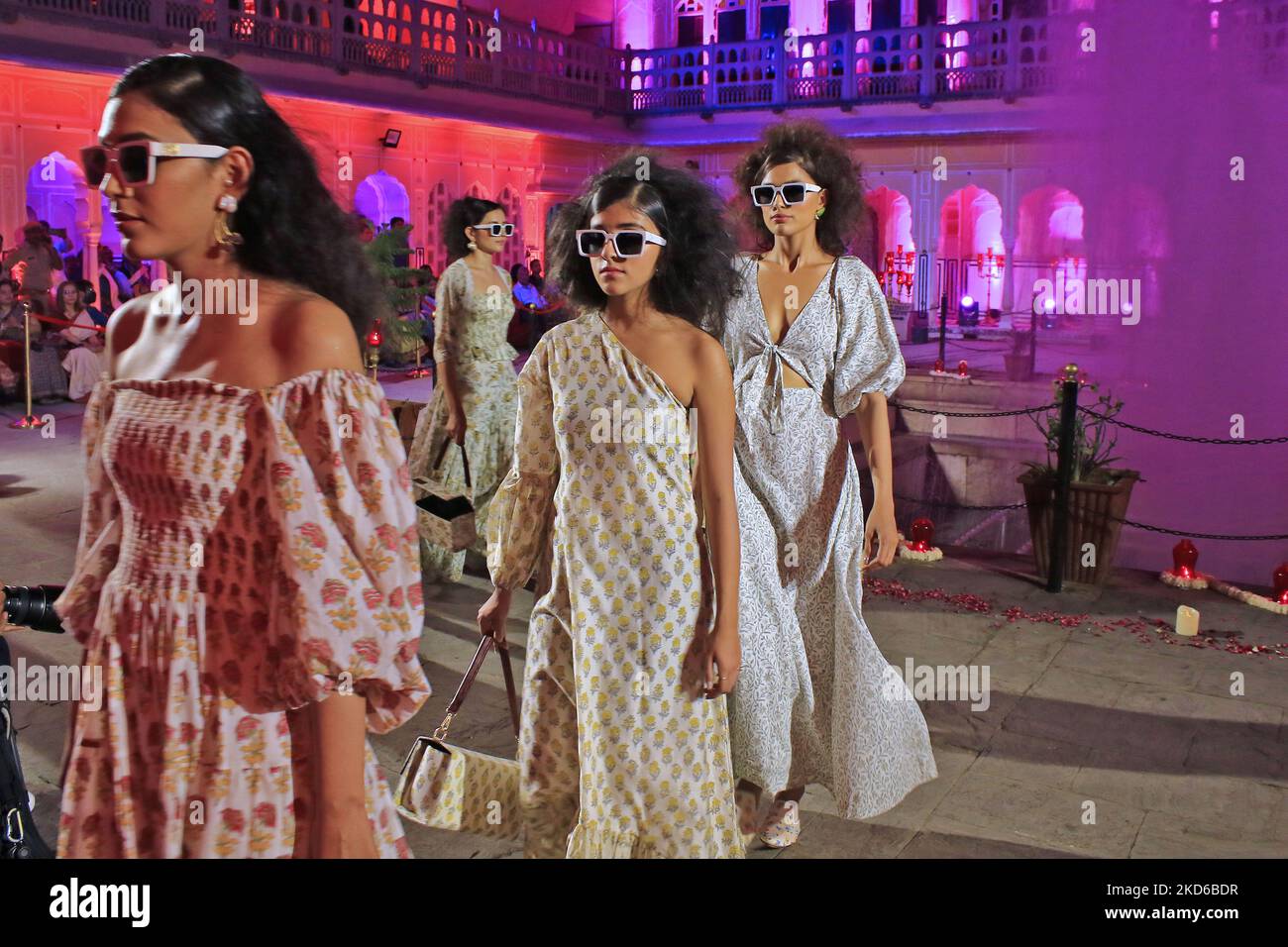 Jaipur: Models display designer handloom collection during the ...