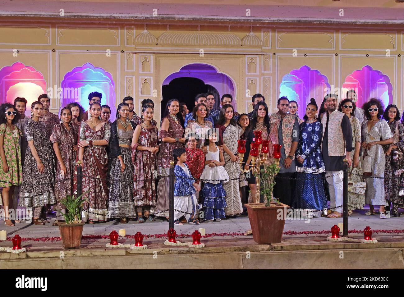 Jaipur: Models pose for photo with IAS CMD of RSHDC Neha Giri display ...