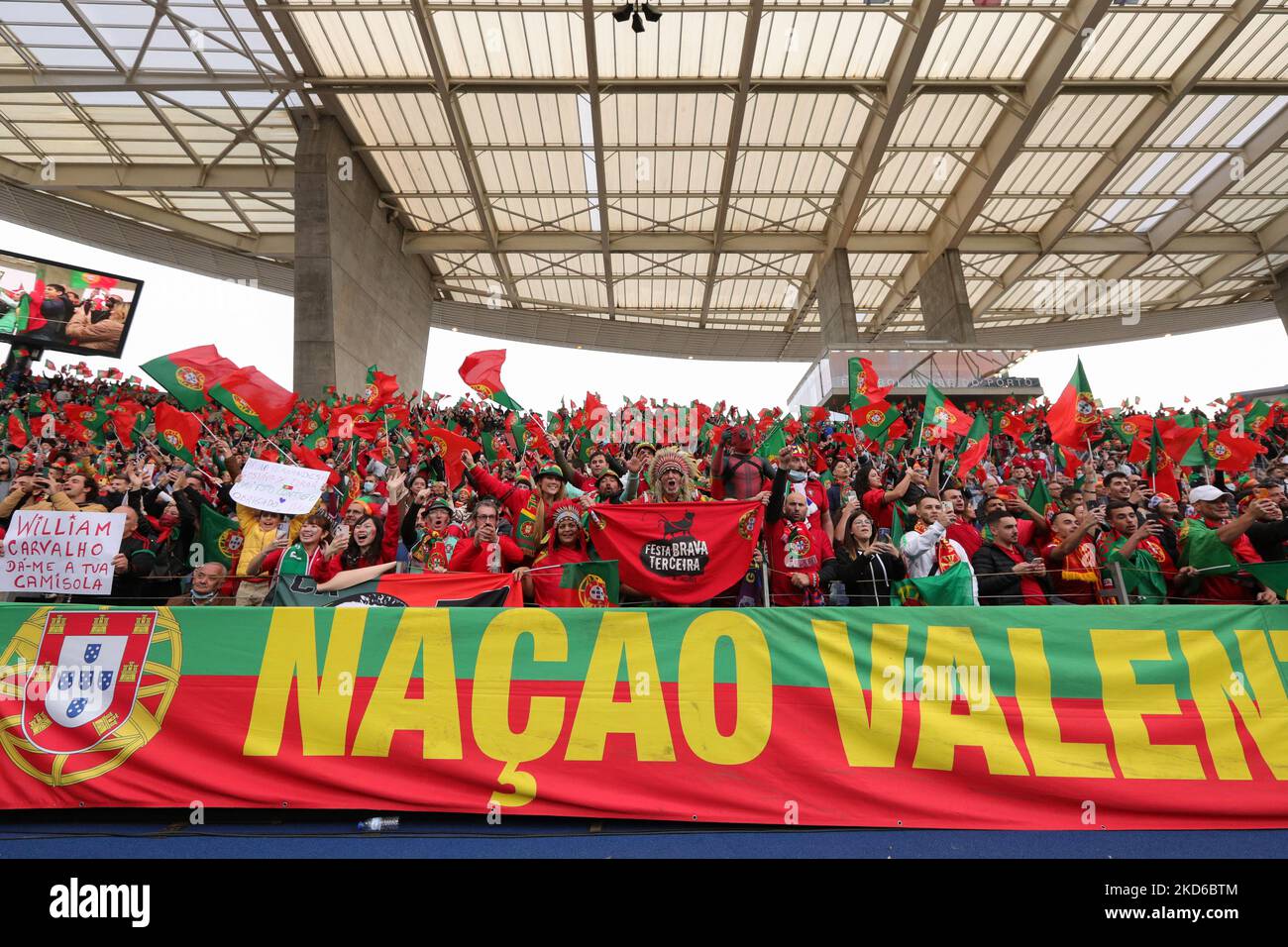 Portuguese supporters during the 2022 FIFA World Cup Qualifier knockout ...