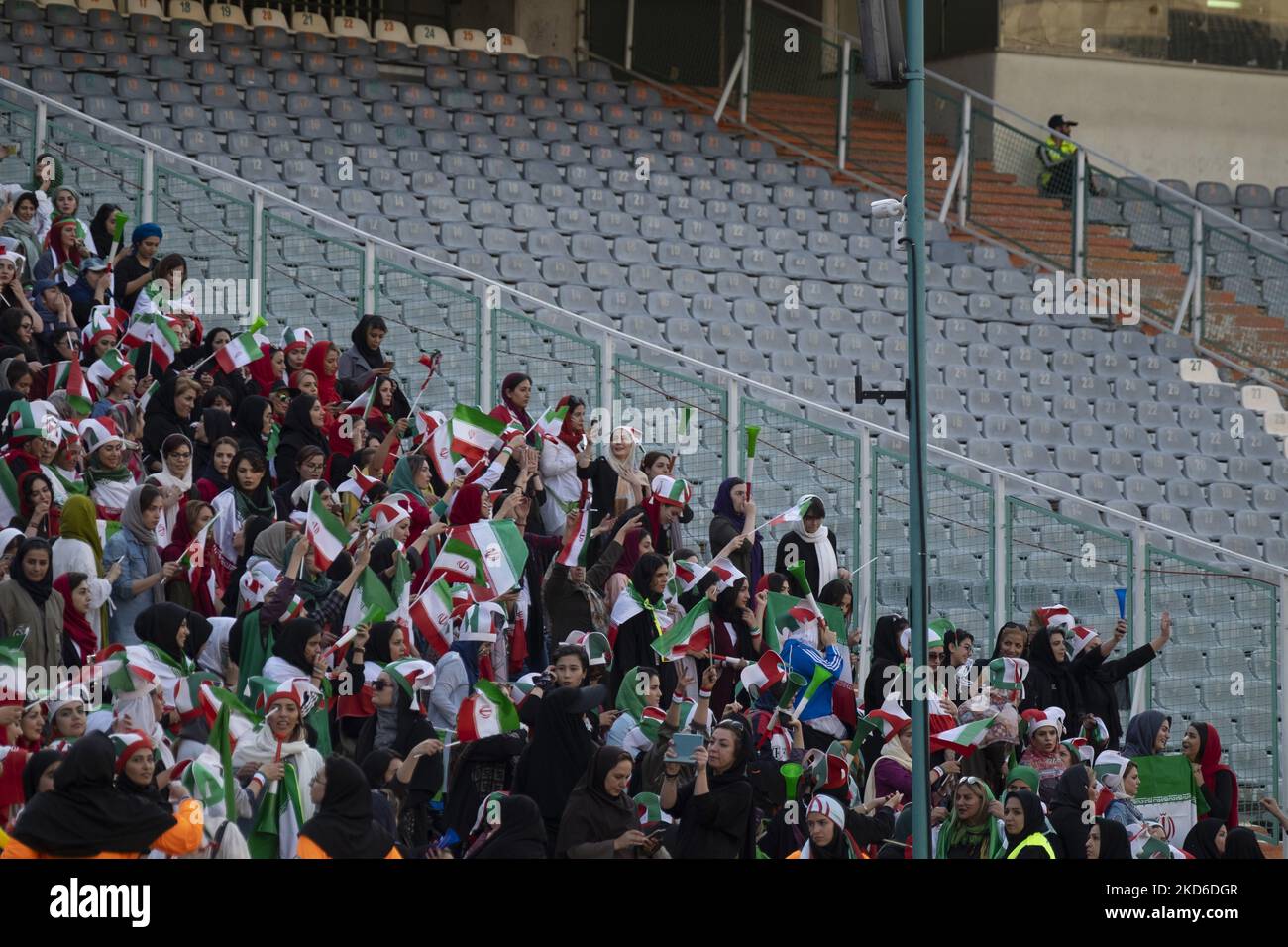 Iranian soccer female fans attend the Azadi (Freedom) stadium in ...