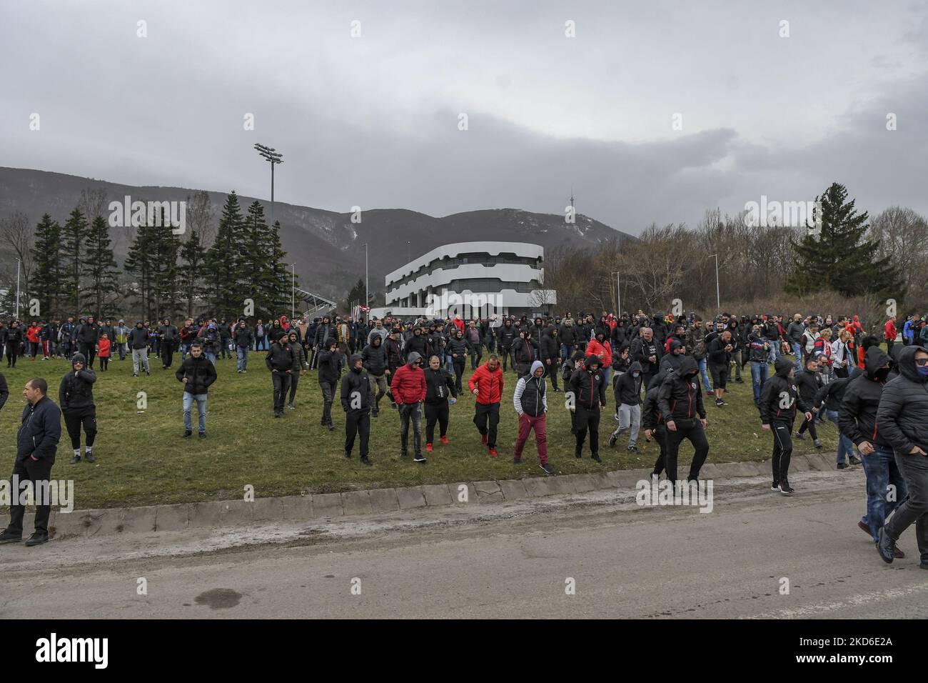 Supporters of CSKA Sofia block Sofia Ring Road during protest against ...