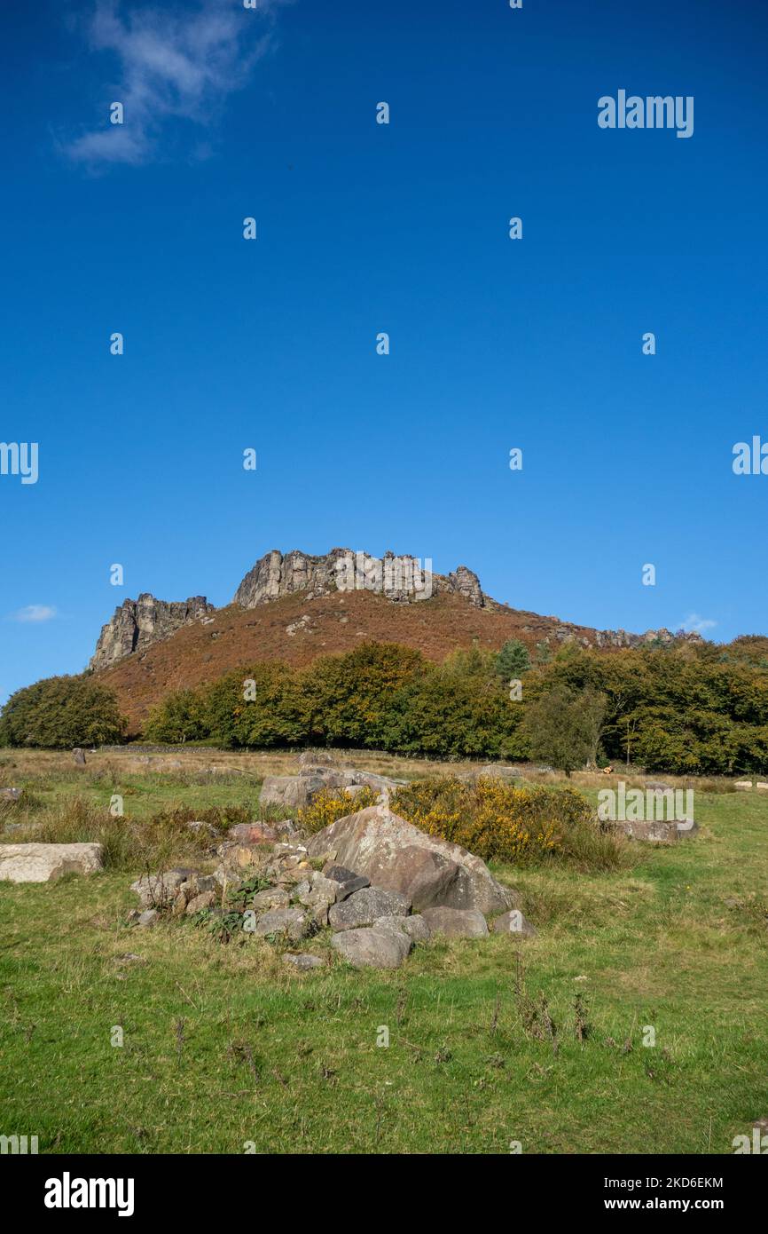 Hen Cloud, a rock formation forming part of the Roaches range of rocks ...