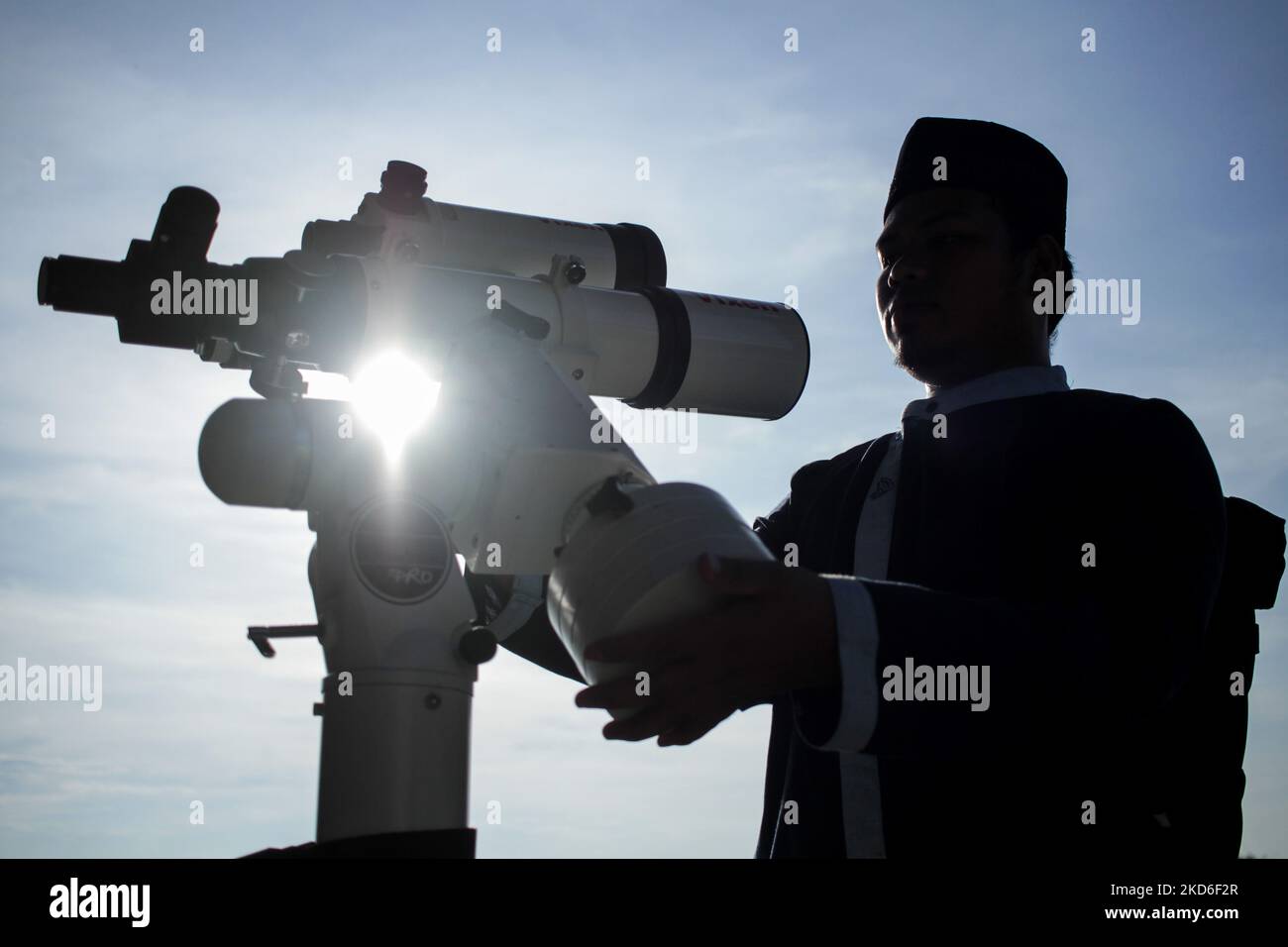 An Observatory officer and Islamic Astronomy student are seen using a ...