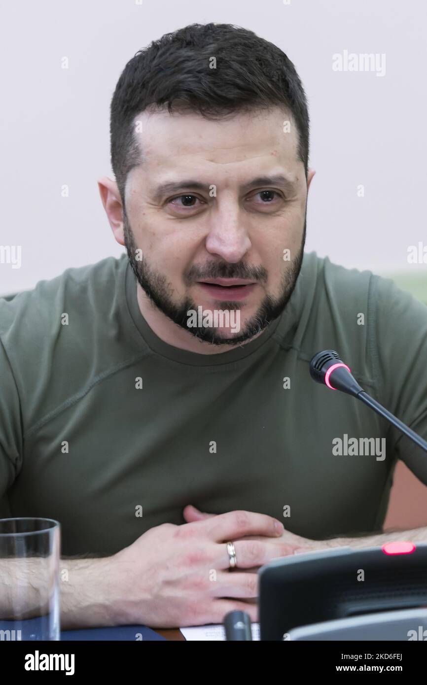 Ukrainian President Volodymyr Zelenskiy in Kyiv, Ukraine. April 1, 2022 ...