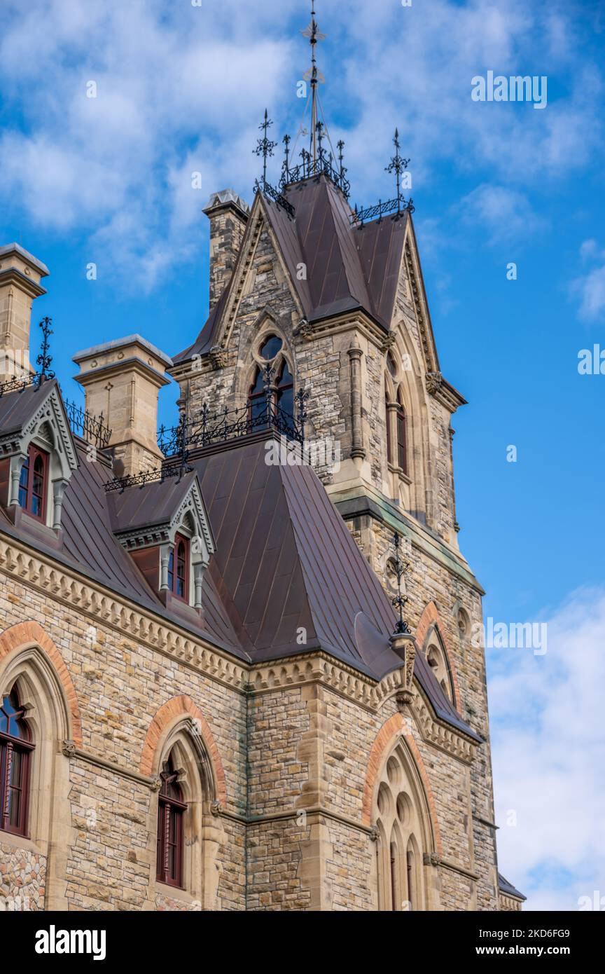 Ottawa, Ontario - October 20, 2022: Tower of the West Block on Canada's ...