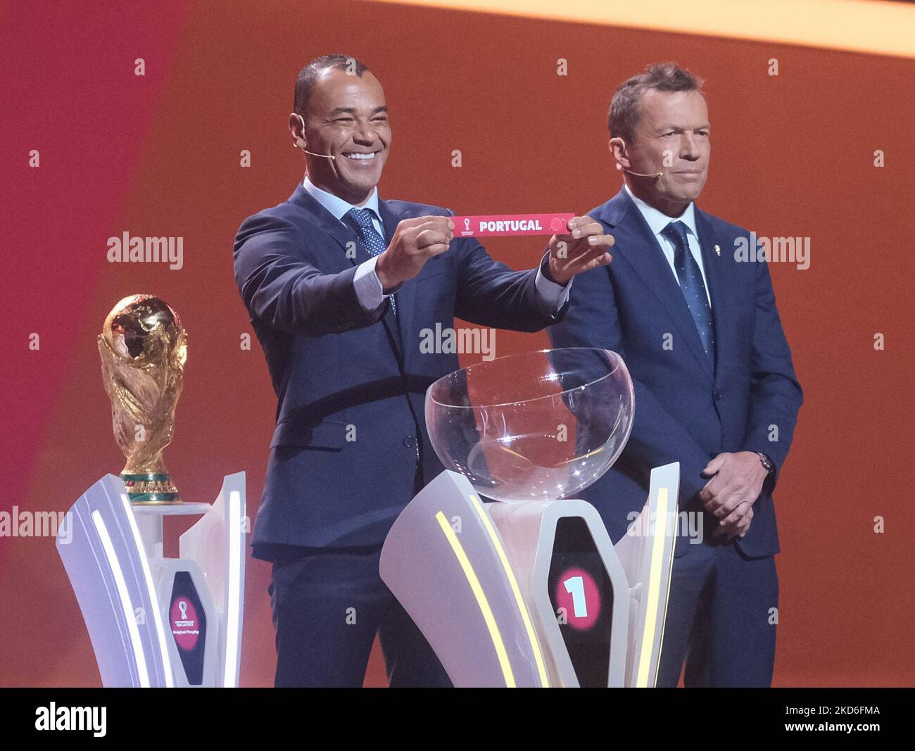 FIFA Legend Cafu draws Portugal during the FIFA World Cup Qatar 2022 ...