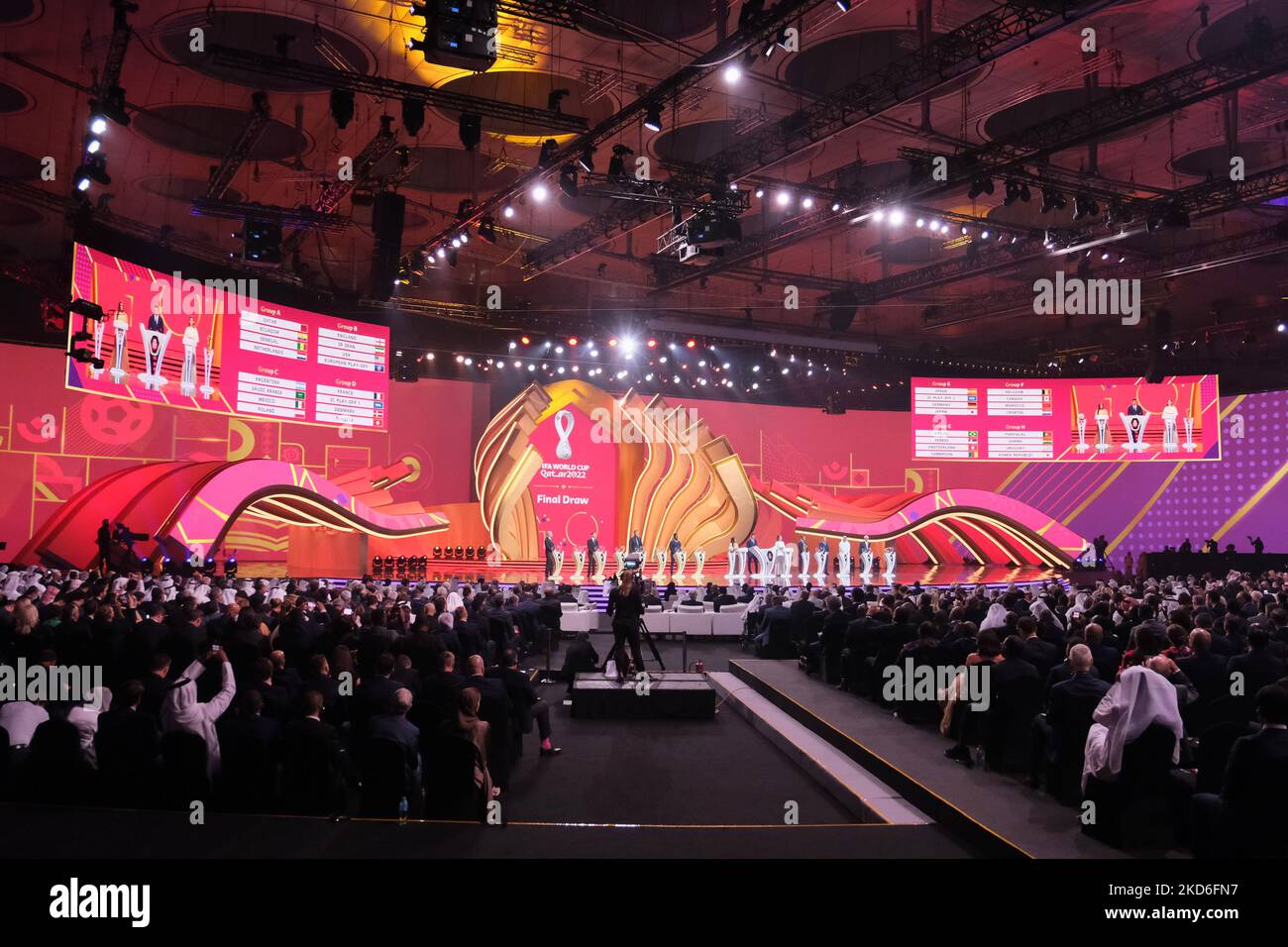 General view of the 2022 FIFA World Cup Draw at Doha Exhibition and ...