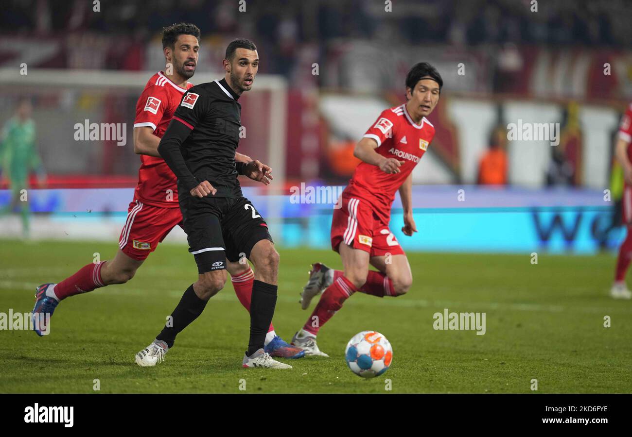 Tim Lemperle of FC Cologne controls the ball during FC Union Berlin ...