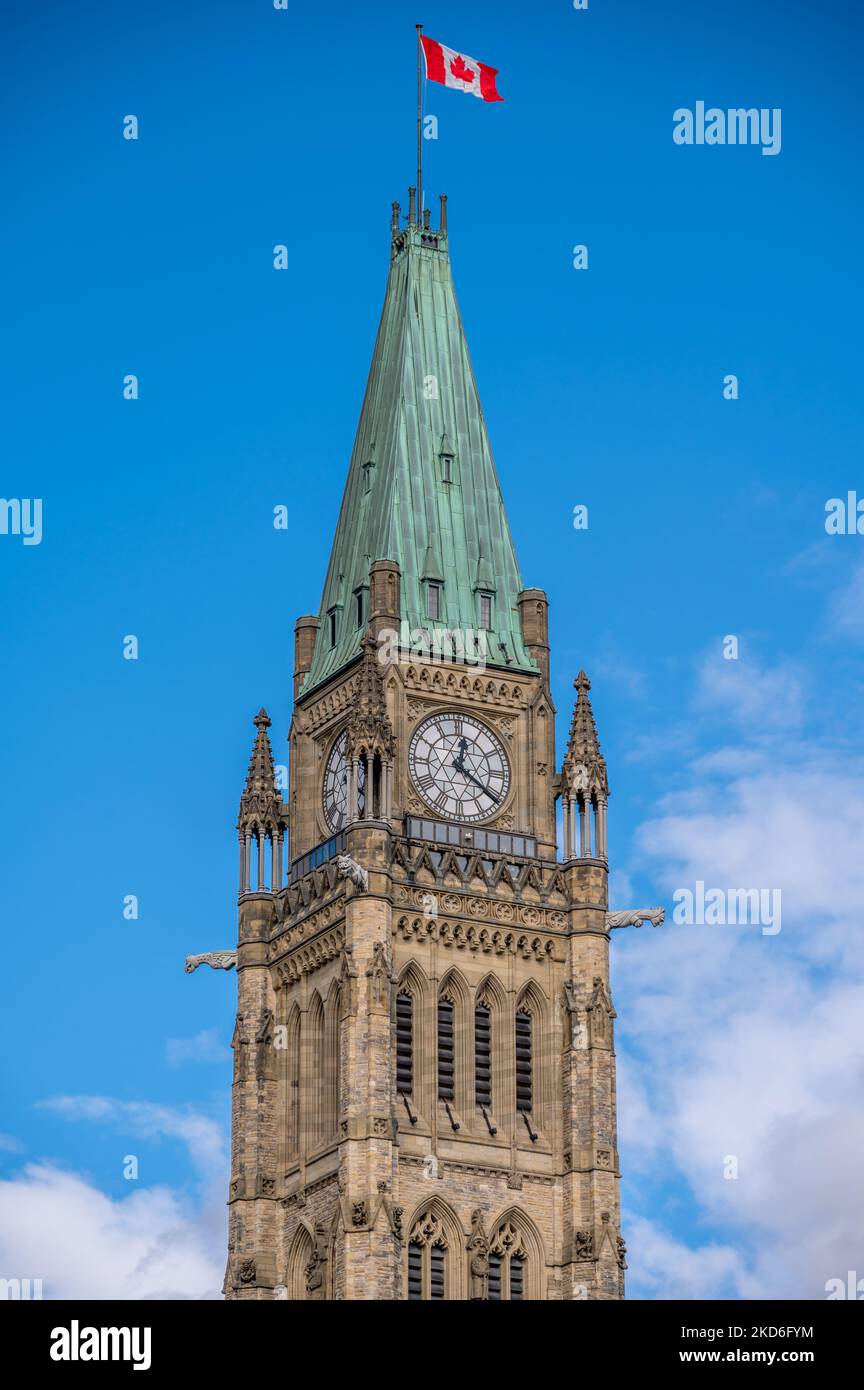 Peace Tower at Canada's Parliament in Ottawa Stock Photo - Alamy