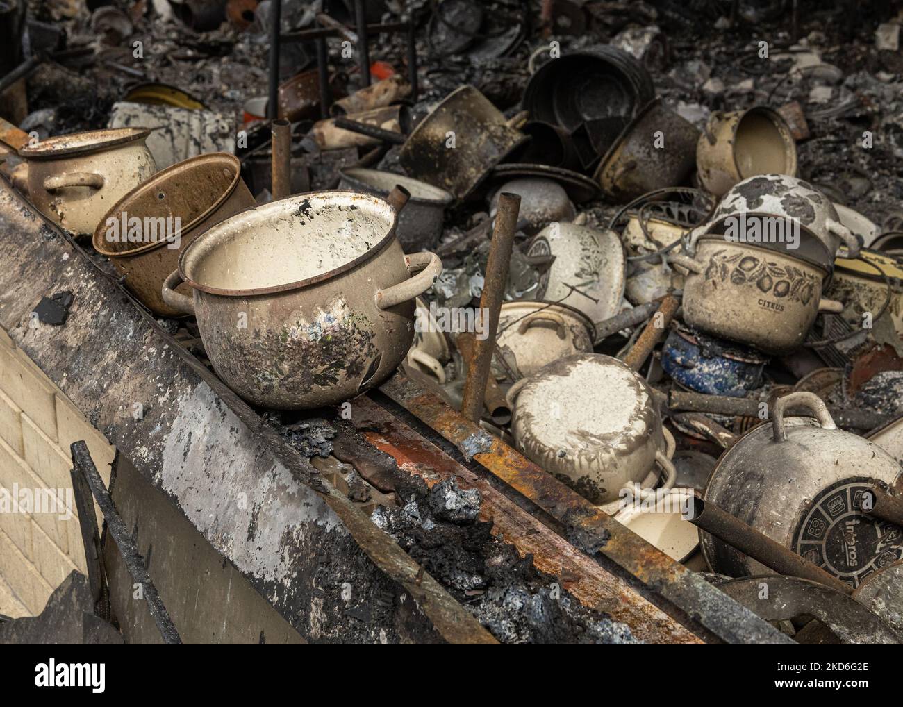 The remnants of Barabashovo Market, which was destroyed in a fire ...
