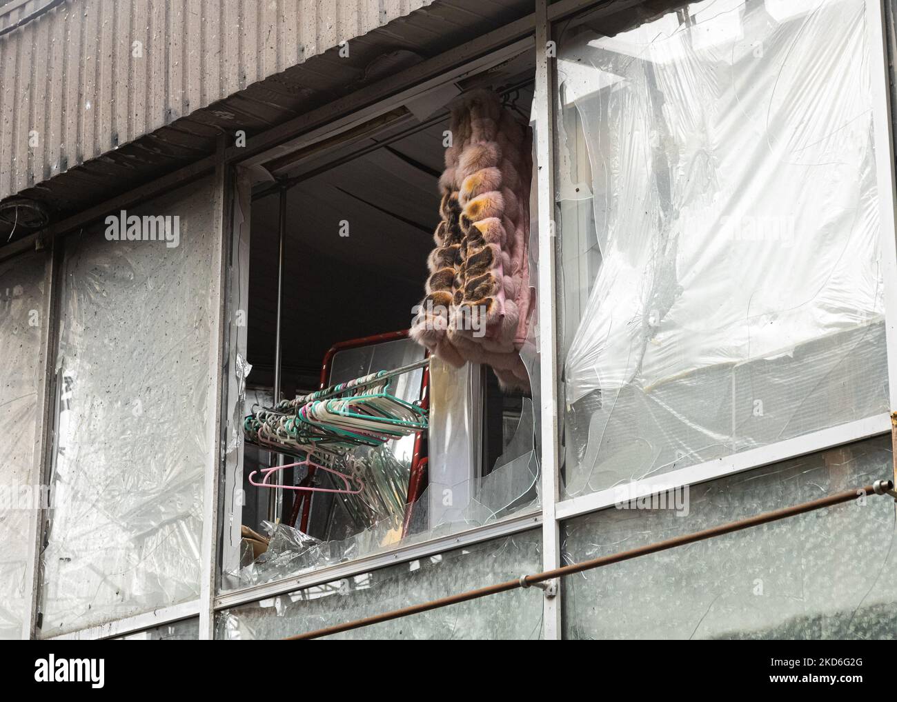 The remnants of Barabashovo Market, which was destroyed in a fire ...