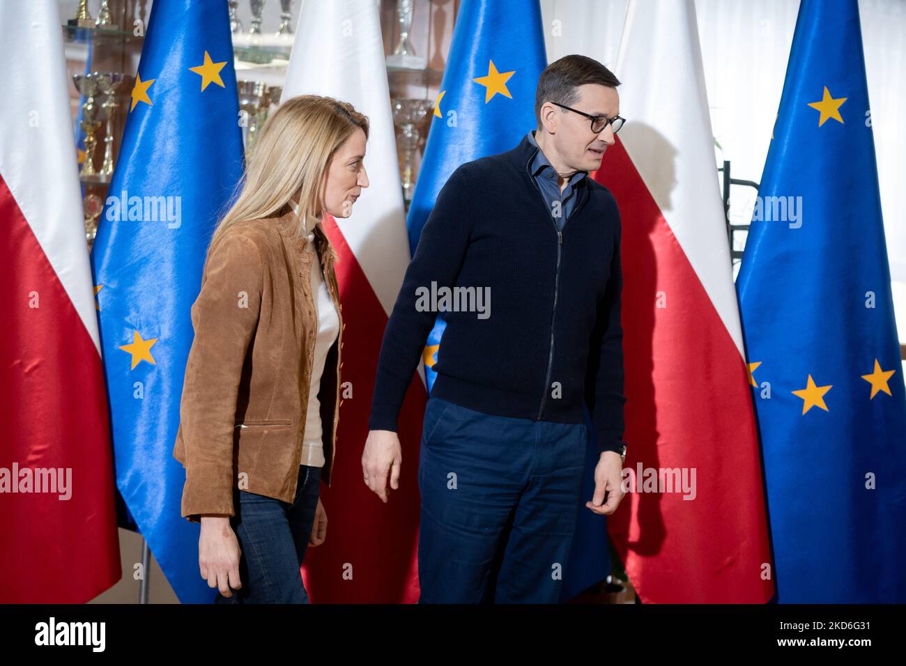 President of the European Parliament Roberta Metsola meets Polish Prime ...
