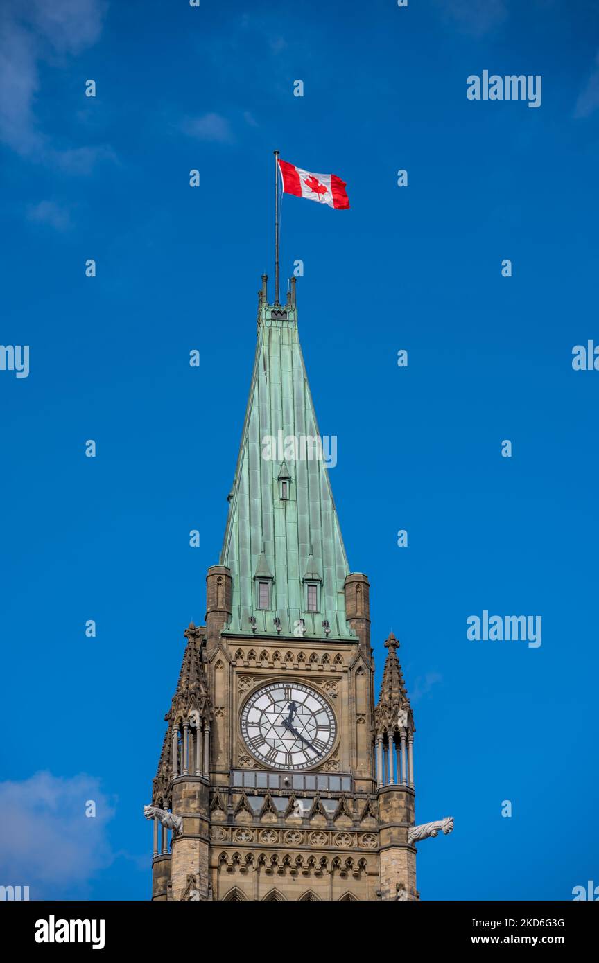 Peace Tower at Canada's Parliament in Ottawa Stock Photo - Alamy
