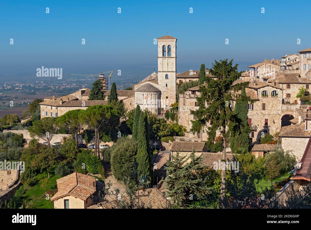 Church of Santa Maria Maggiore and Old Town of Assisi, Umbria, Italy ...