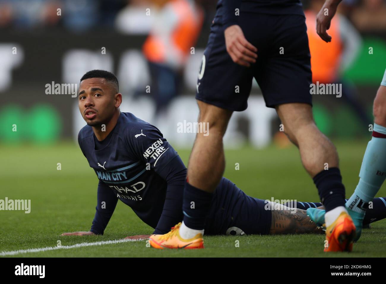 Gabriel Jesus of Manchester City comes close during the Premier League ...