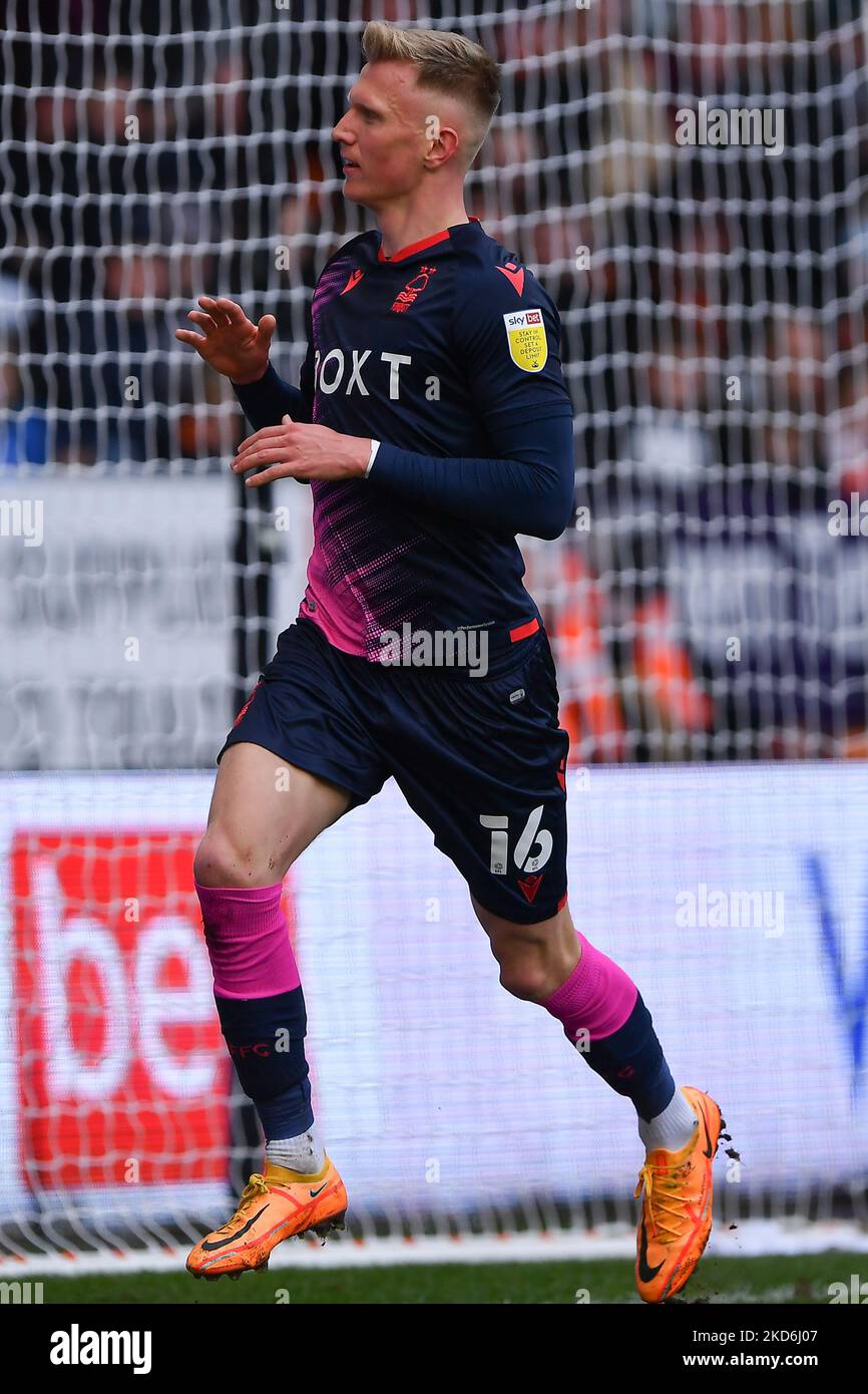 Sam Surrage of Nottingham Forest celebrates after scoring a goal to ...
