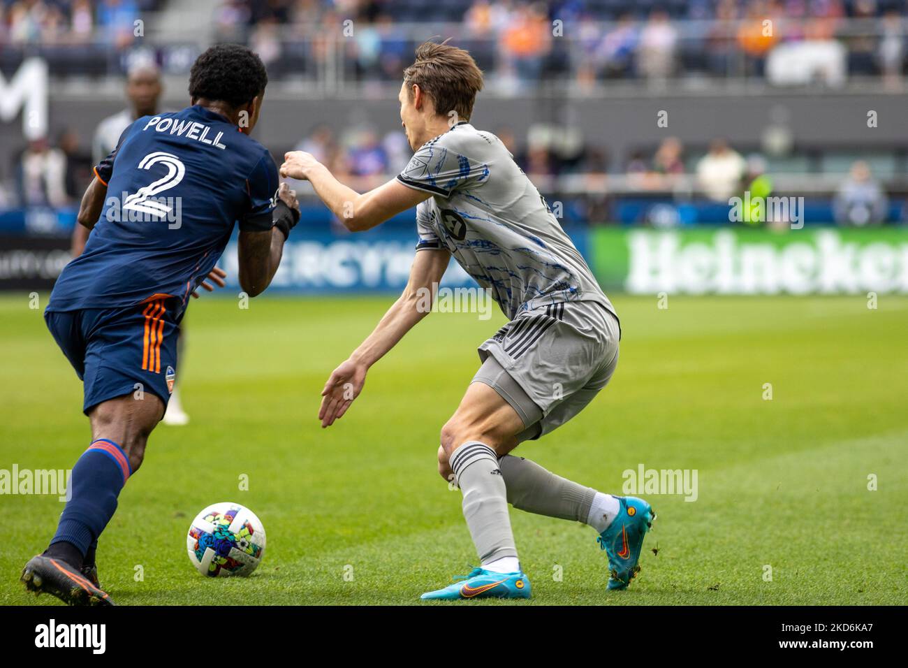 CF Montreal midfielder Lassi Lappalainen moves the ball upfield past FC ...