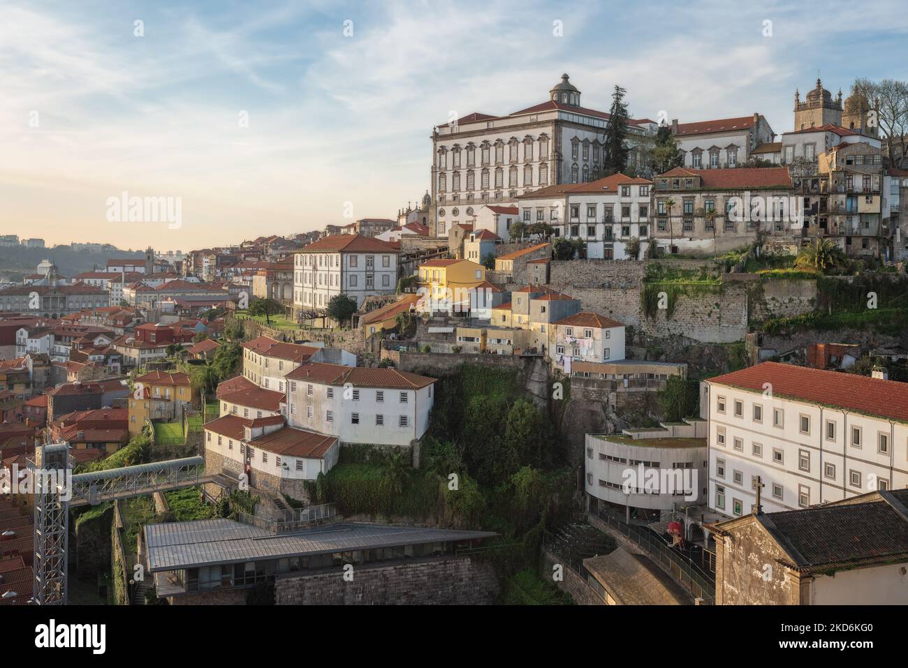 Episcopal Palace and Se do Porto Cathedral view - Porto, Portugal Stock ...
