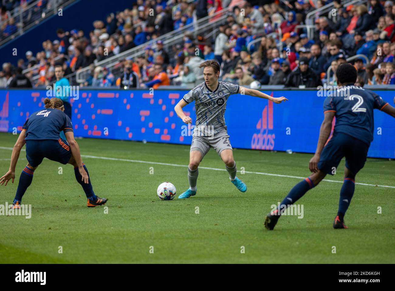 CF Montreal midfielder Lassi Lappalainen moves the ball upfield during ...