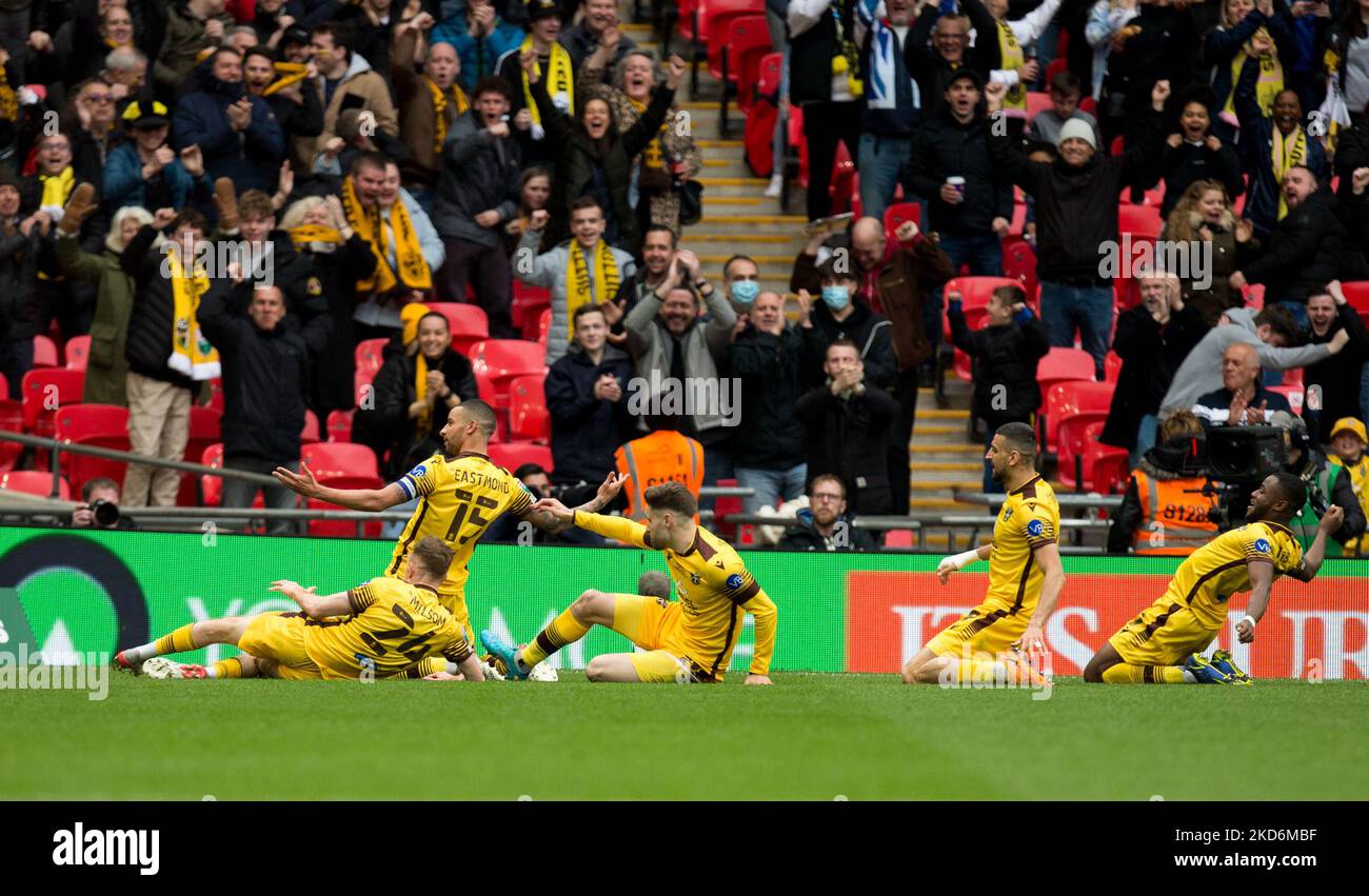 Craig Eastmond of Sutton United celebrates after scoring during the ...