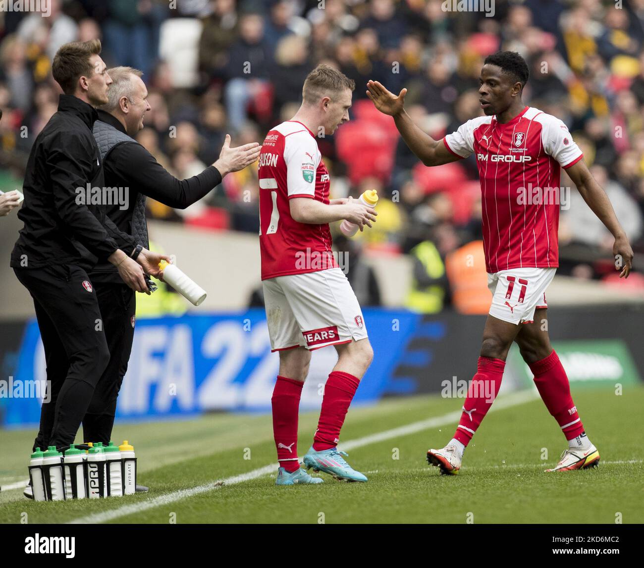 Chiedozie Ogbene of Rotherham United celebrates after scoring during ...