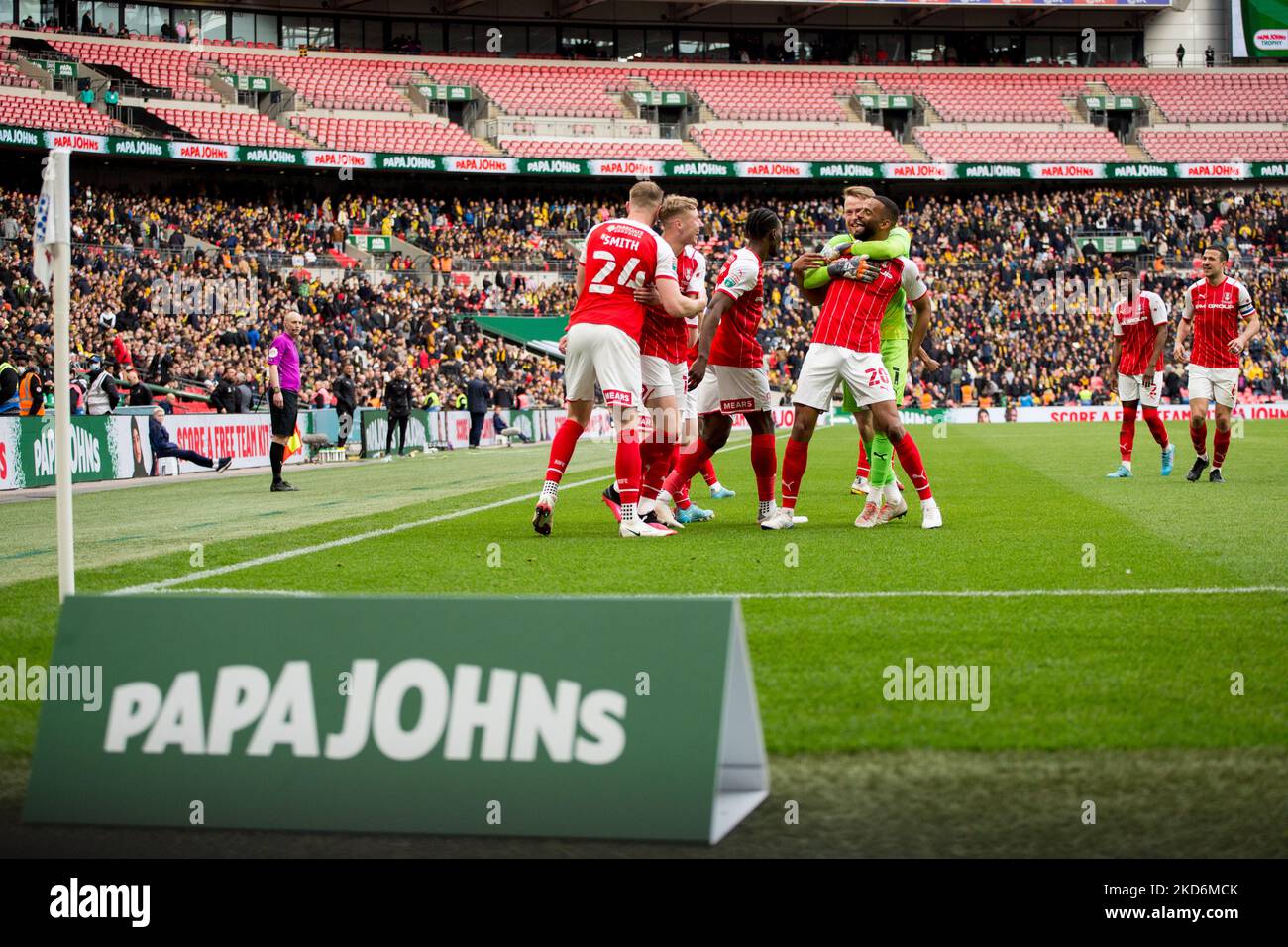 Michael Ihiekwe of Rotherham United celebrates after scoring during the ...