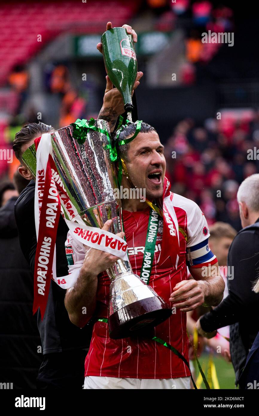 Rotherham United celebrates after win during the Papa John Trophy Final ...