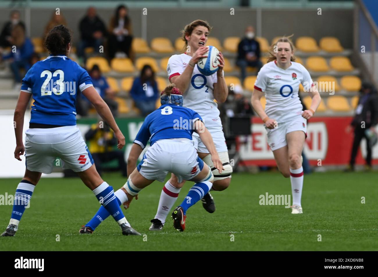 lydia thompson (england) and elisa giordano (italy) during the Rugby ...