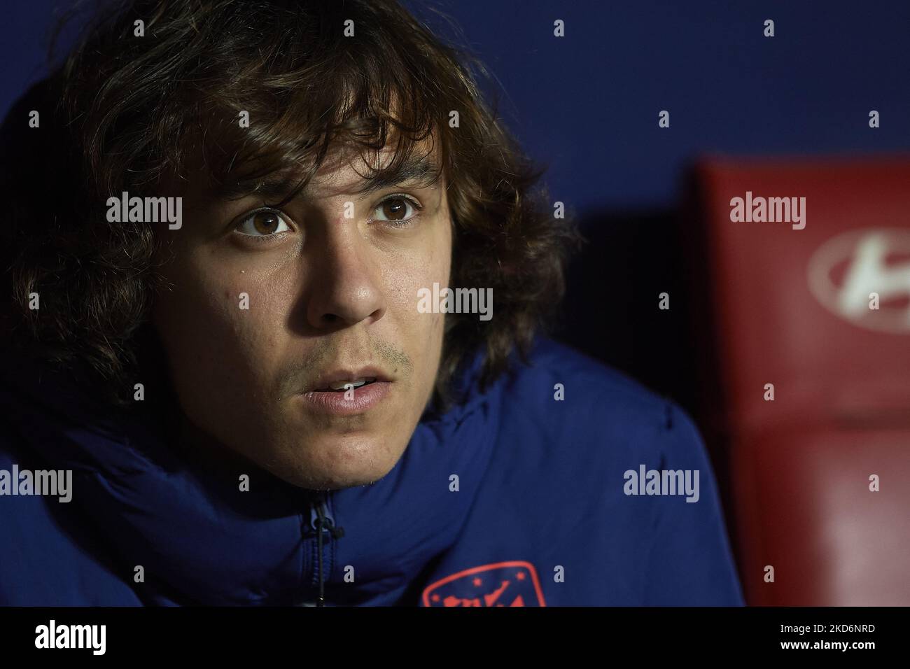Javier Serrano of Atletico Madrid sitting on the bench prior the La ...