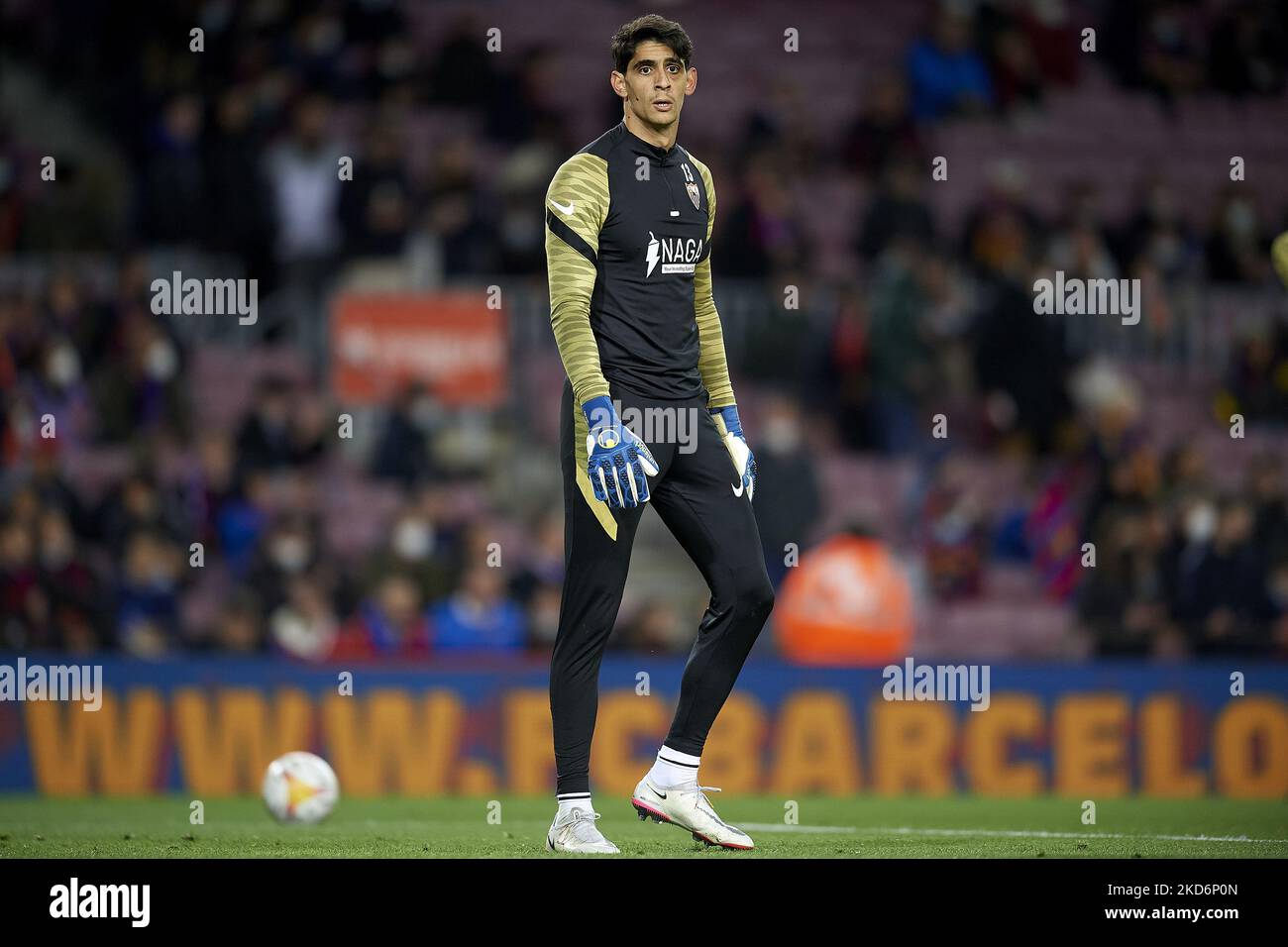 Yassine Bono of Sevilla during the warm-up before the La Liga Santander ...