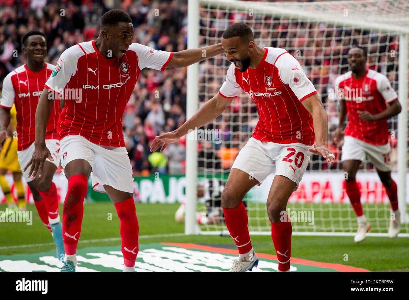 Michael Ihiekwe of Rotherham United celebrates after scoring during the ...