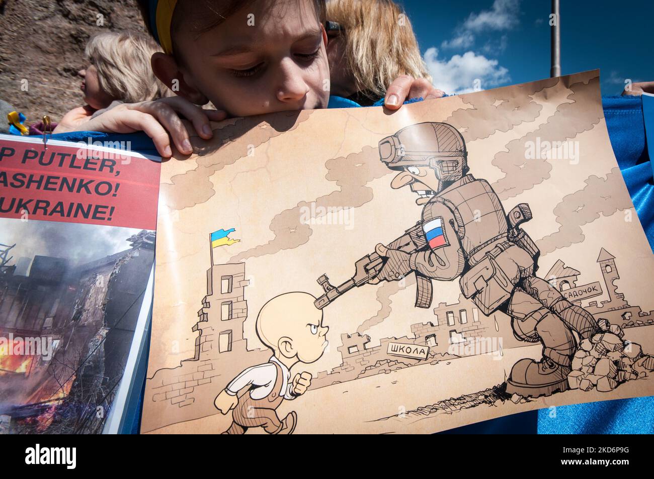 People take part in a protest against war and demanding peace in ...