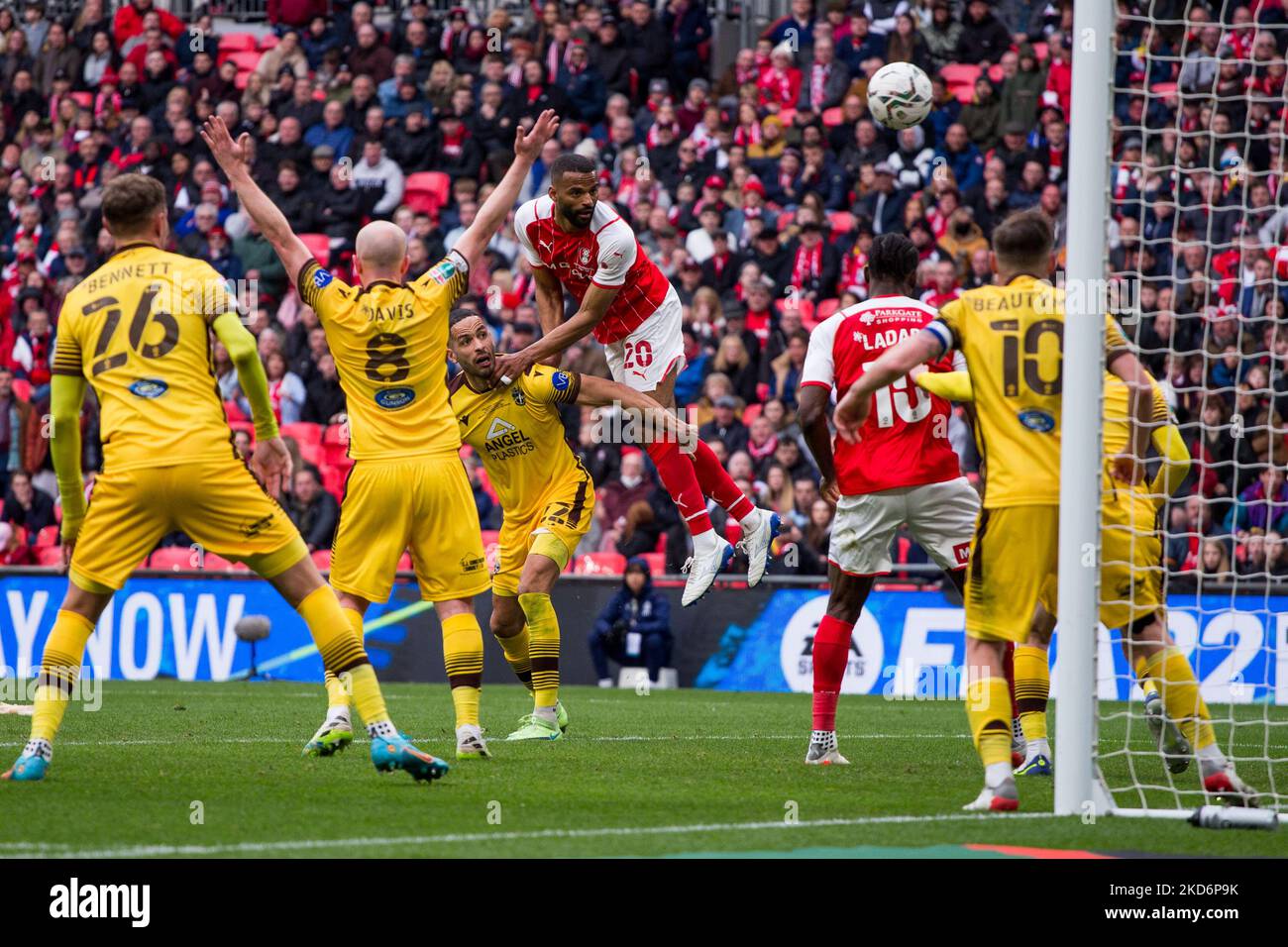 Michael Ihiekwe of Rotherham United scores during the Papa John Trophy ...