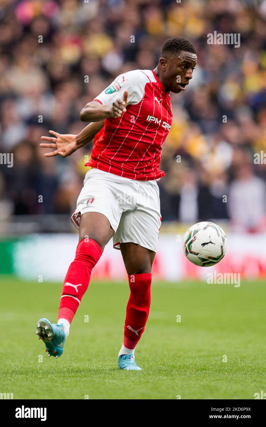 Wes Harding of Rotherham United controls the ball during the Papa John ...