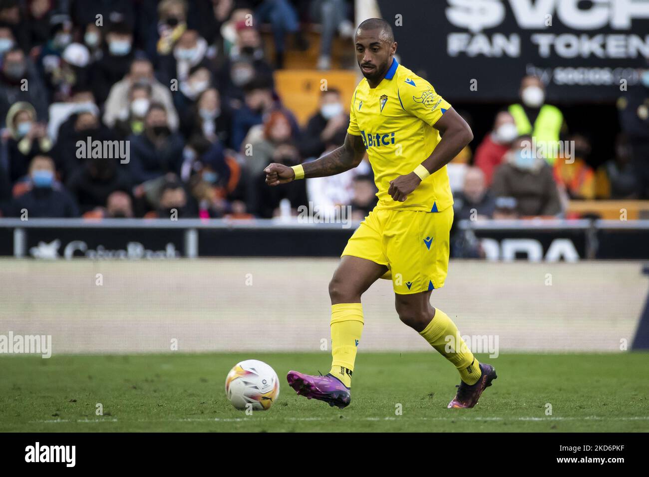 Carlos Akapo Martinez of Cadiz CF during La Liga match between Valencia ...