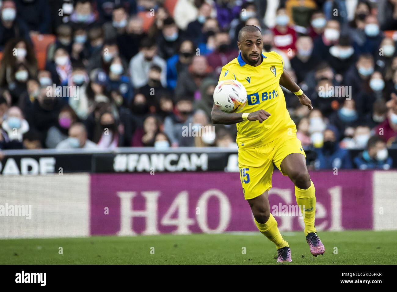 Carlos Akapo Martinez of Cadiz CF during La Liga match between Valencia ...