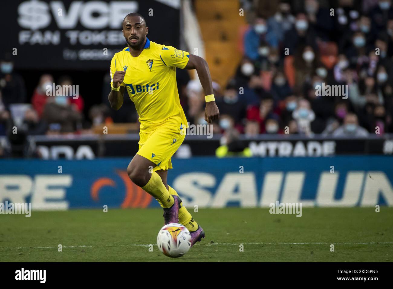 Carlos Akapo Martinez of Cadiz CF during La Liga match between Valencia ...