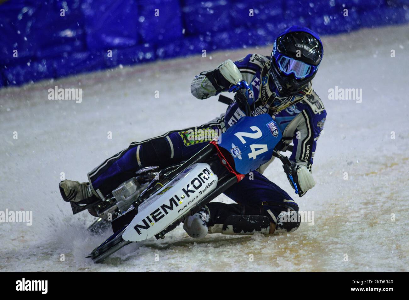 Max Koivula (24) in action during the FIM Ice Speedway Gladiators World ...
